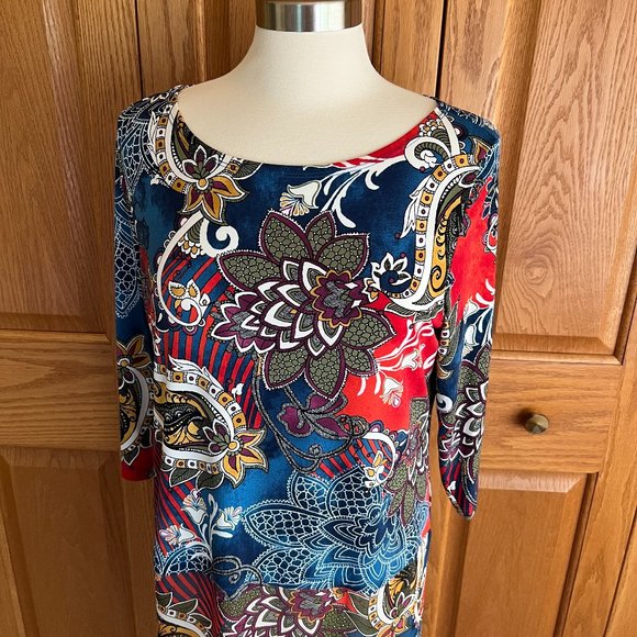 Peter Nygard | Tops | Peter Nygard Paisley Floral Maxi Tunic Excellent ...